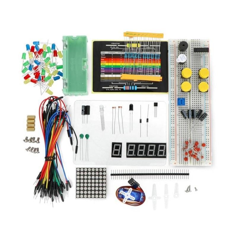 Komplett elektronisk kit for Arduino - startpakke med komponenter