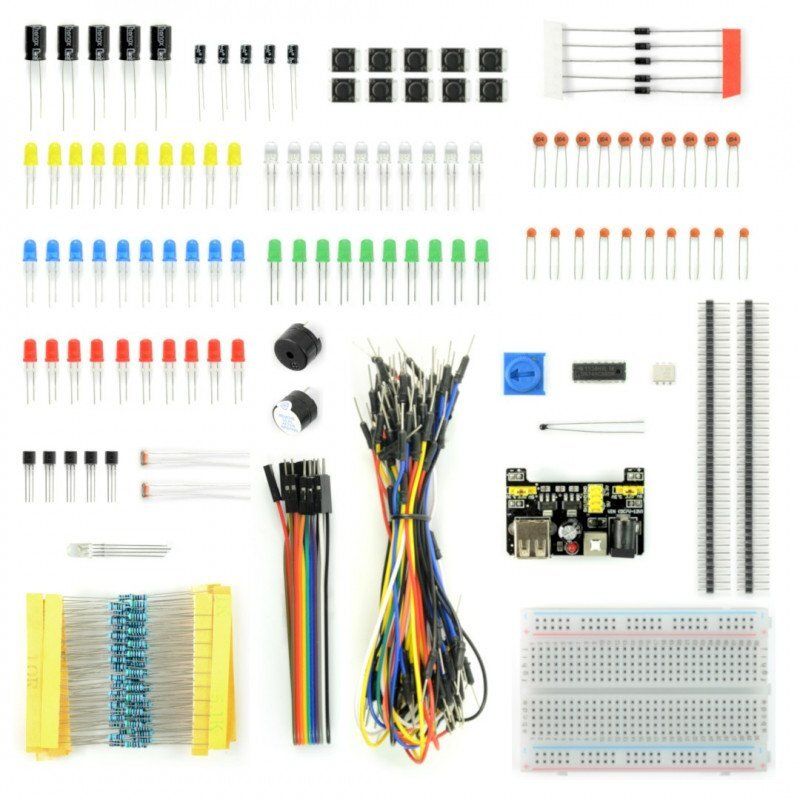 Komplett elektronisk kit for Arduino - startpakke med komponenter